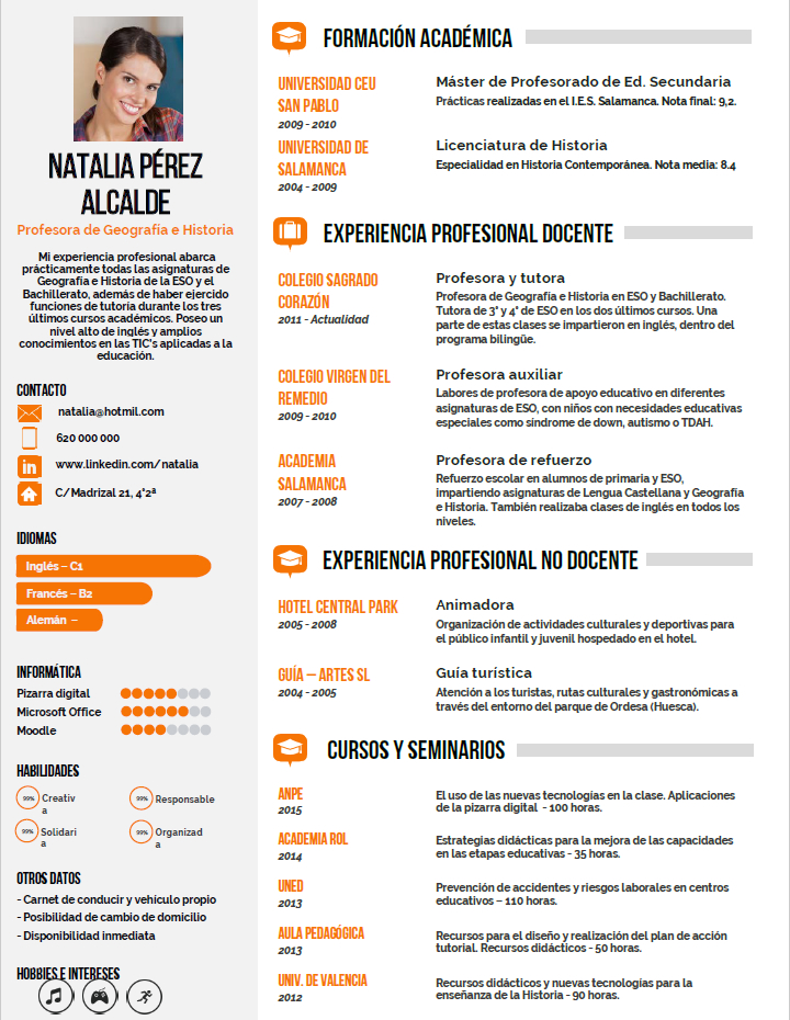 Plantillas curriculum, Currículum, Modelos de curriculum vitae